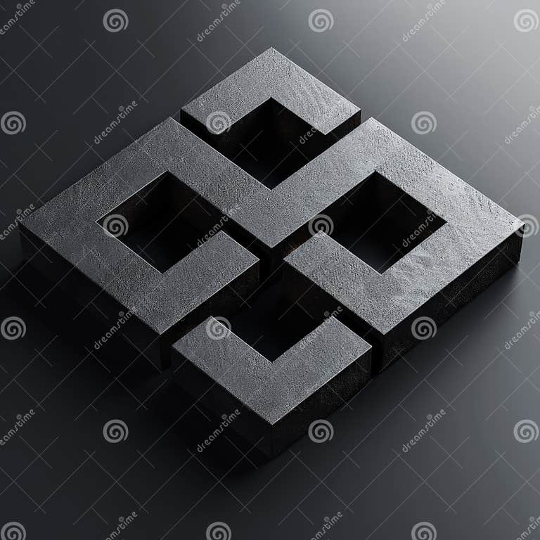 A Black Square with Four Smaller Squares Inside it Stock Illustration ...