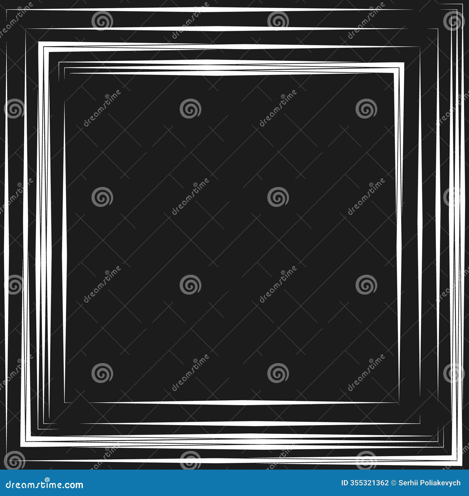 Black Square Frame. Geometric Border Design. Simple Rectangular Shape ...