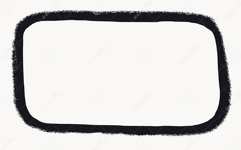 Black Square Frame with Grunge Torn Edges and Soft Rounded Corners ...
