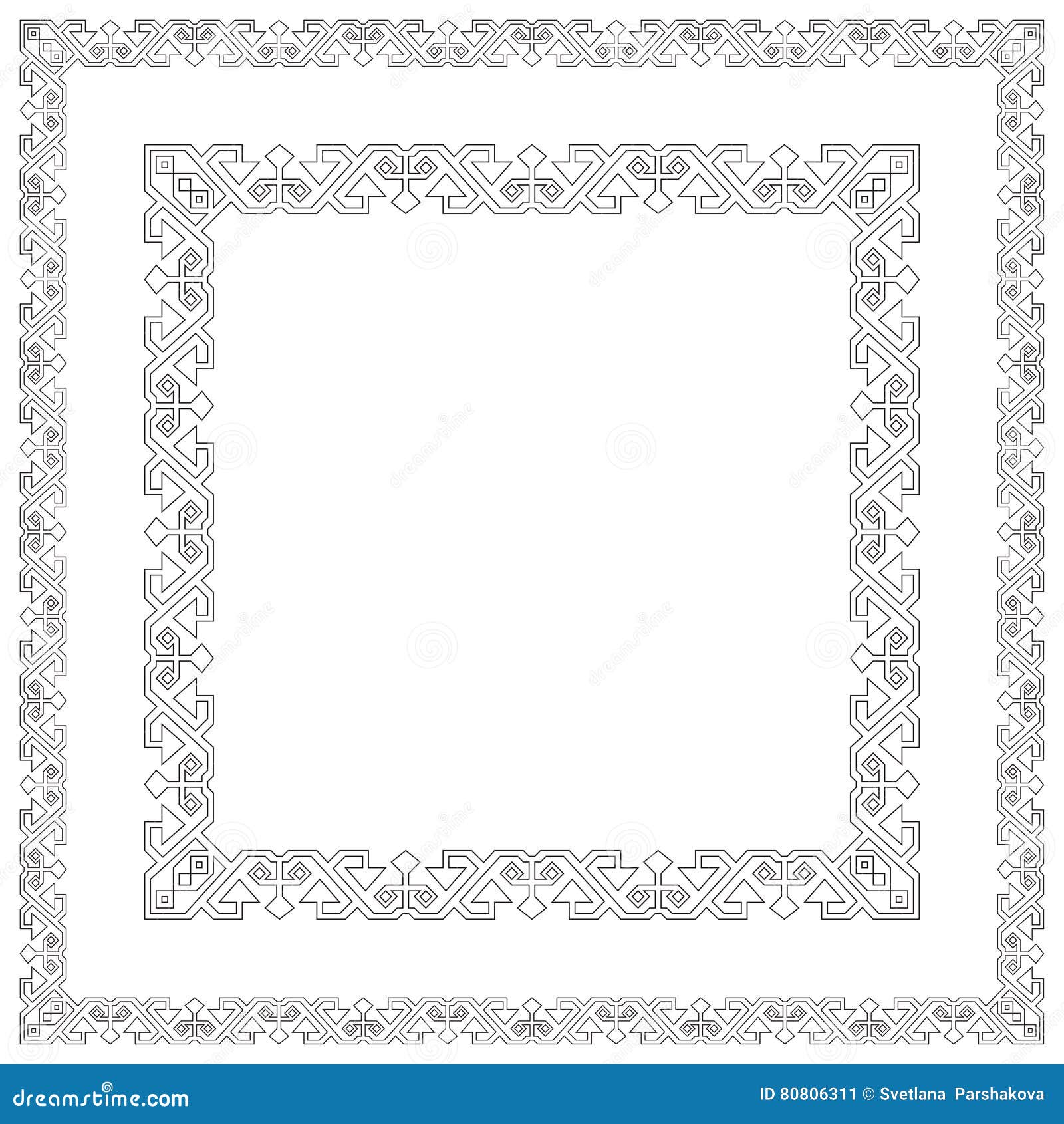Black Square Frames, Geometric Shapes, Outlines. Stock Vector ...