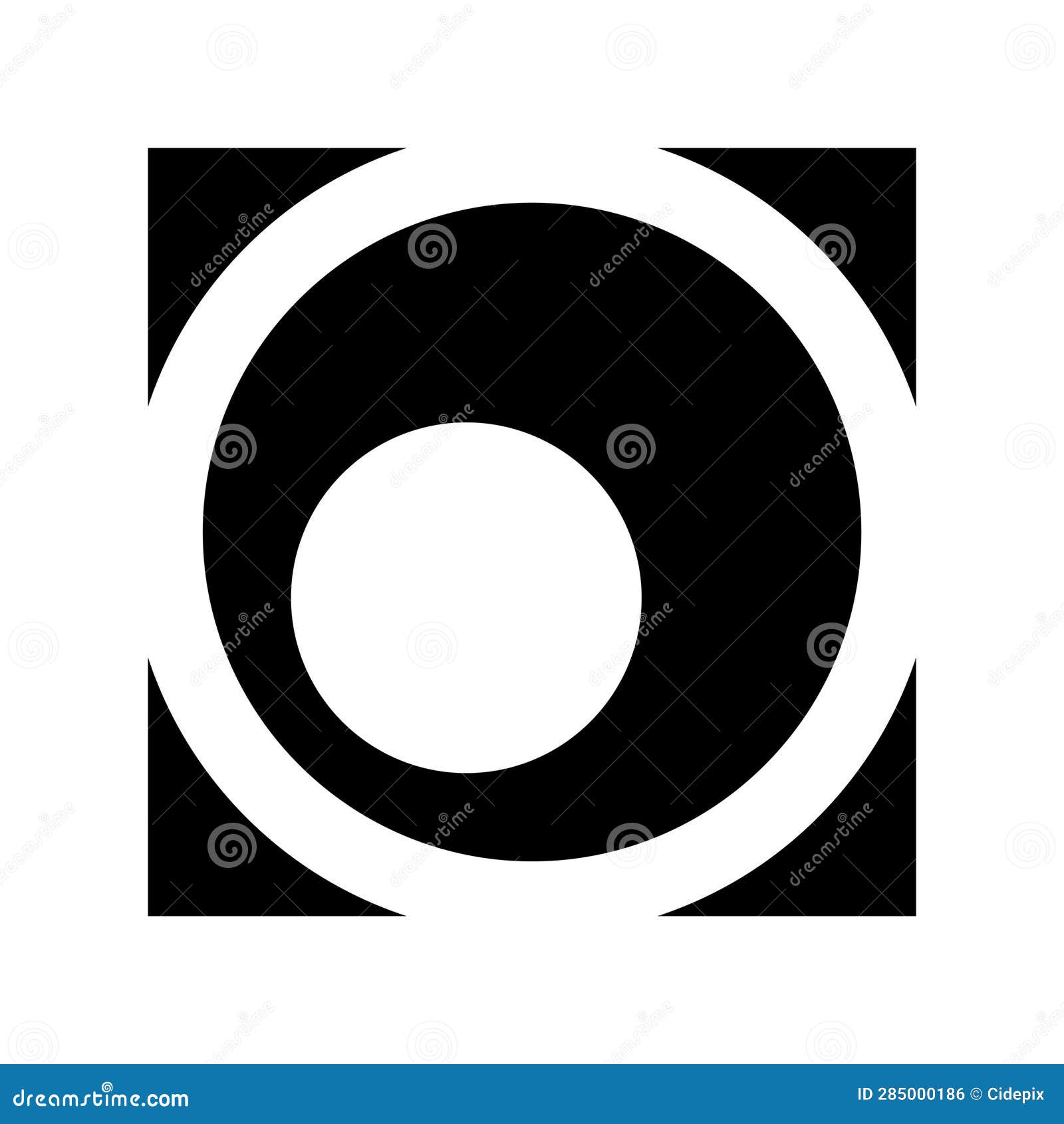 Black Square Letter O Icon stock vector. Illustration of capital ...