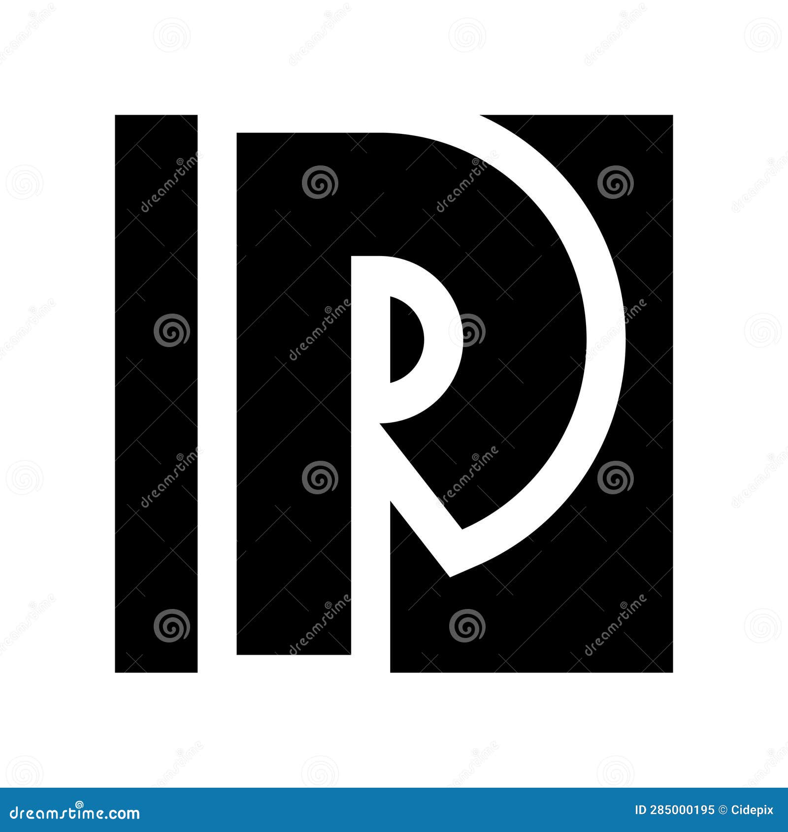 Black Square Letter P Icon stock vector. Illustration of abstract ...