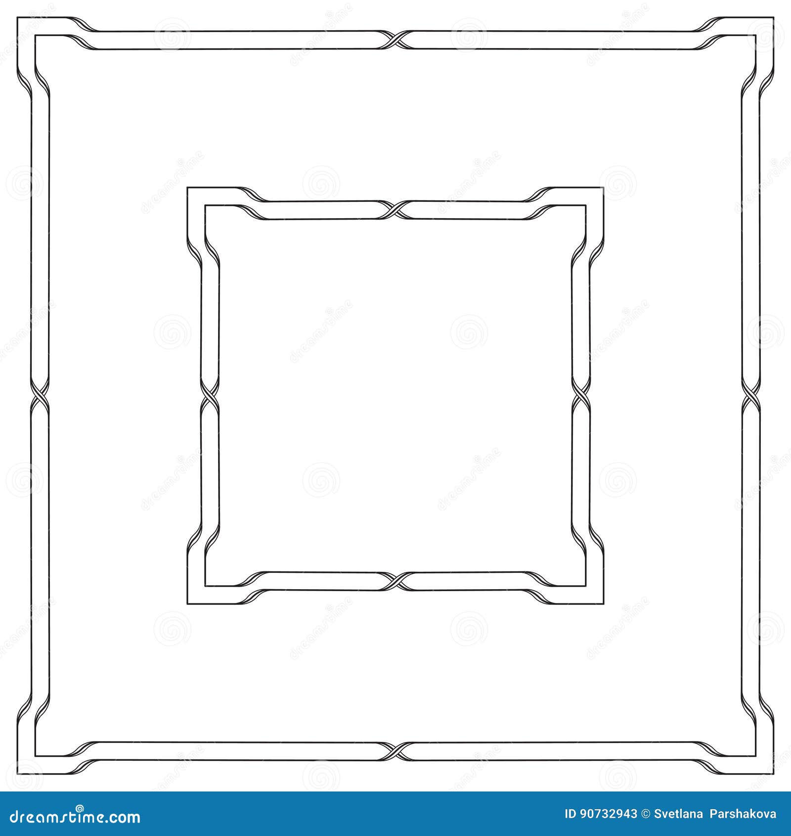 Black Square Ornate Borders Stock Vector - Illustration of corner ...