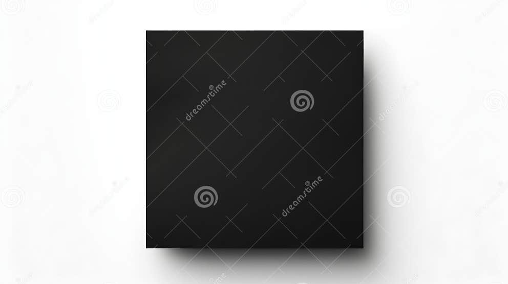 Black Square Paper Note on a White Background. Brainstorming Template ...