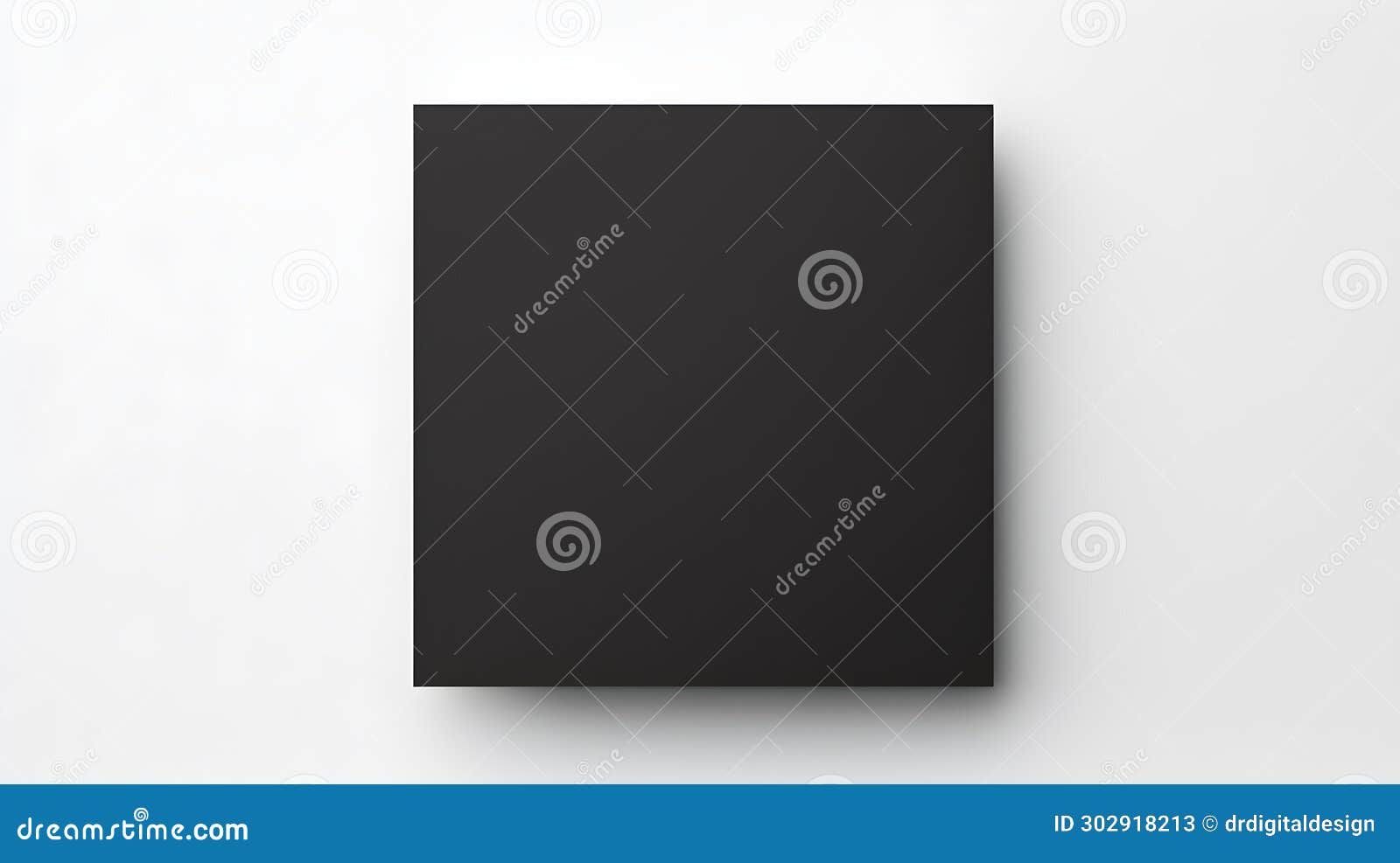 Black Square Paper Note on a White Background. Brainstorming Template ...