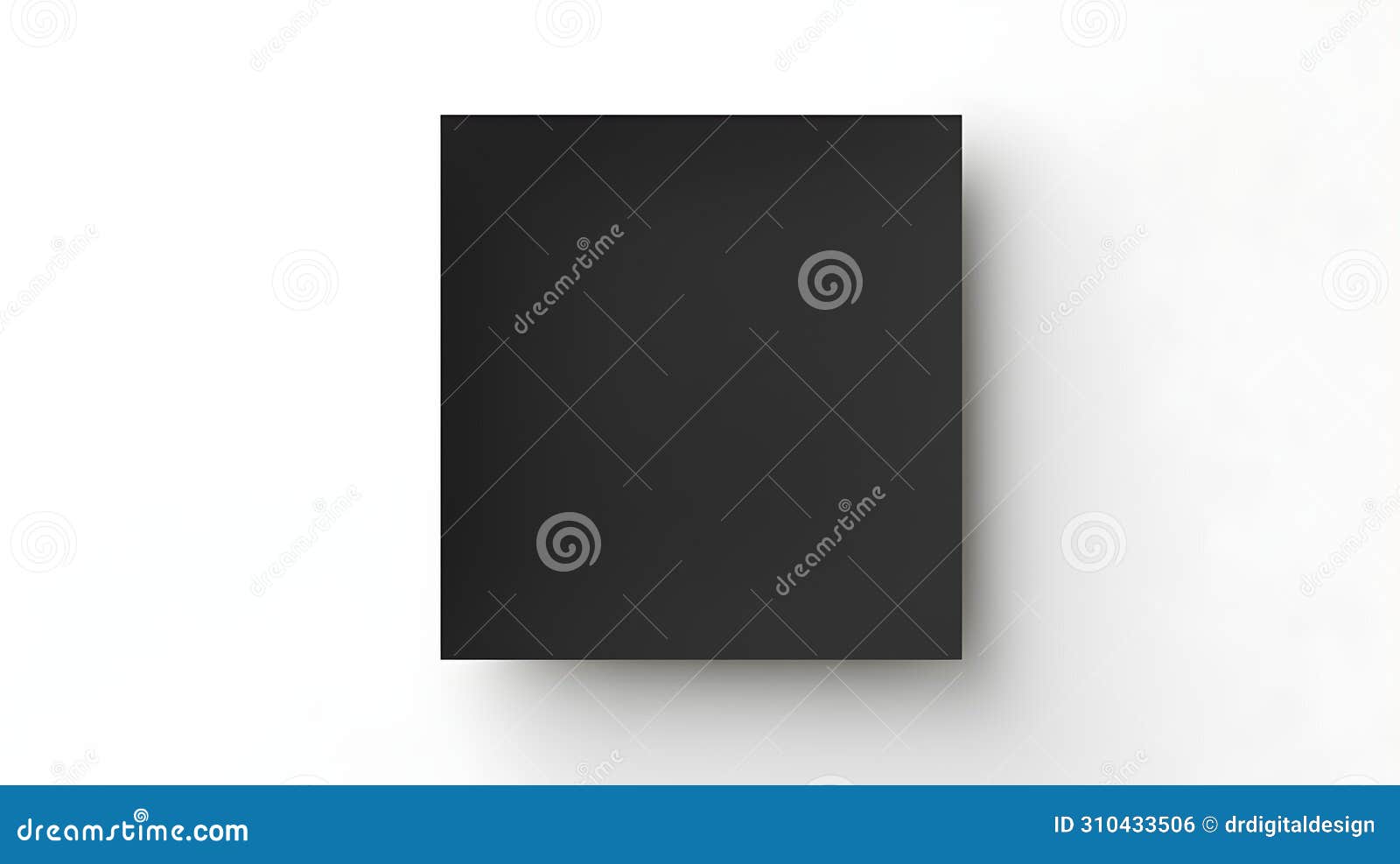 Black Square Paper Note on a White Background. Brainstorming Template ...