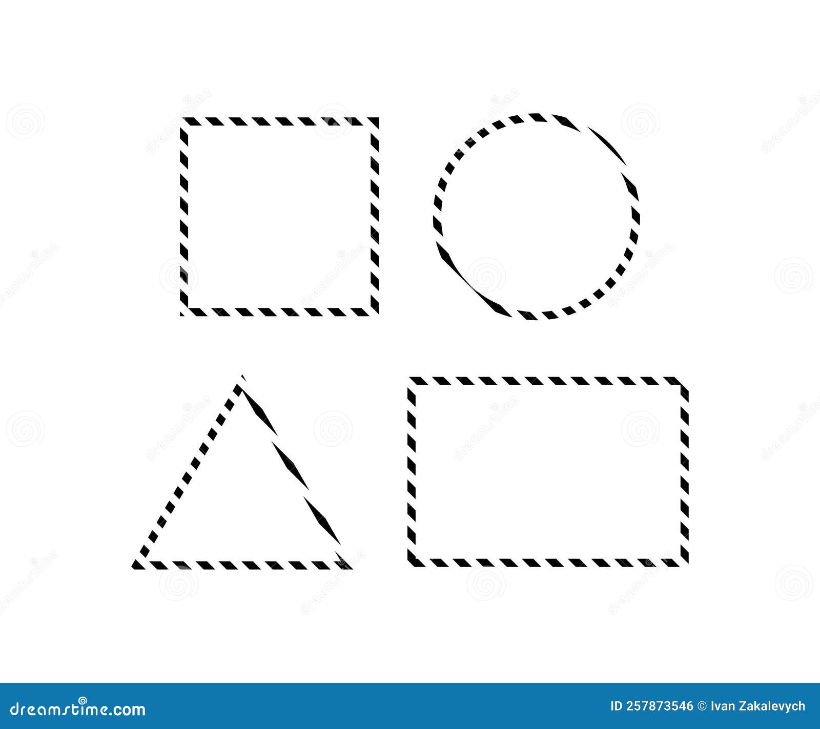 Black Square, Rectangle, Circle and Triangle Icon. Geometric Figures ...