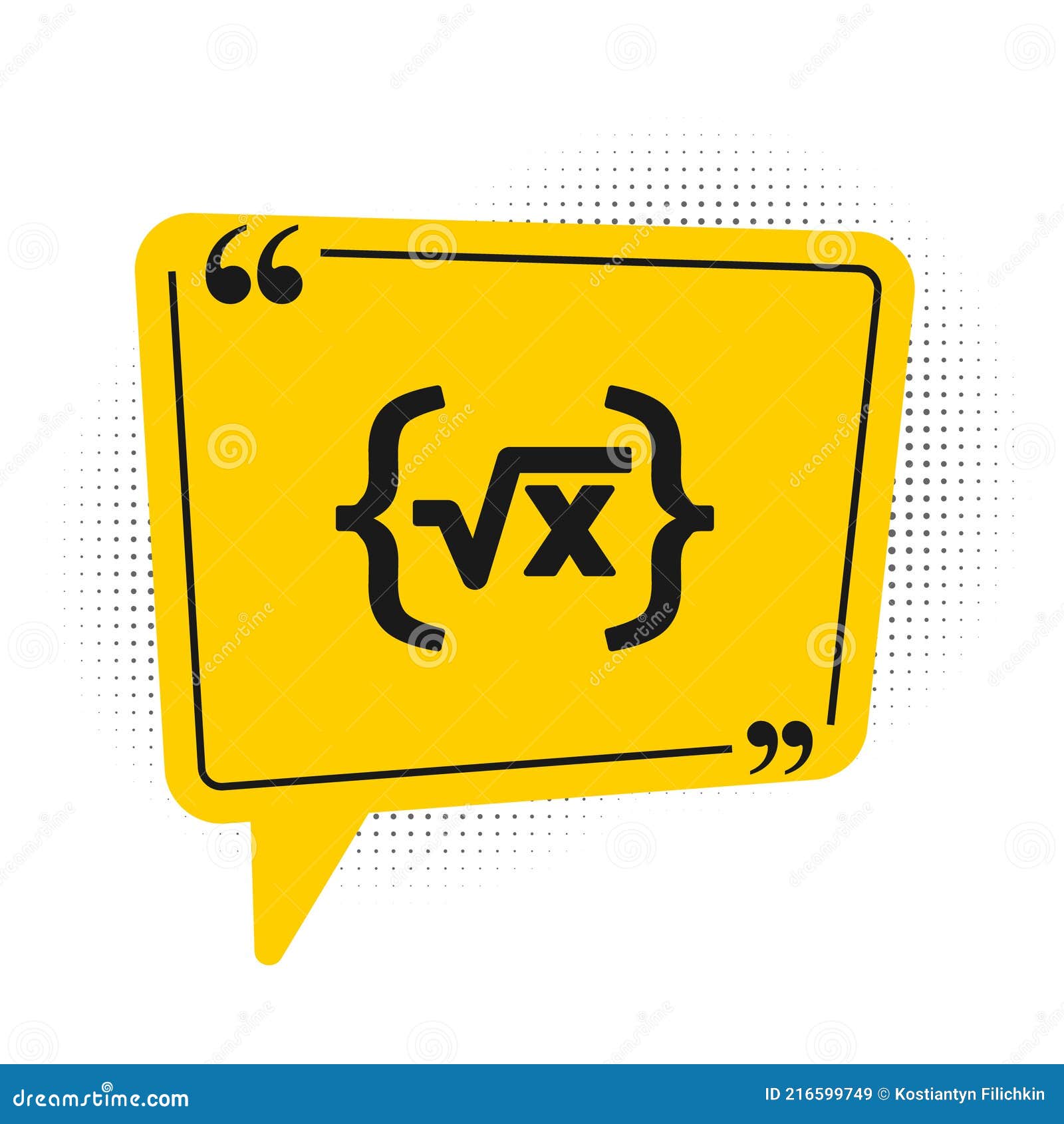 Black Square Root of X Glyph Icon Isolated on White Background ...