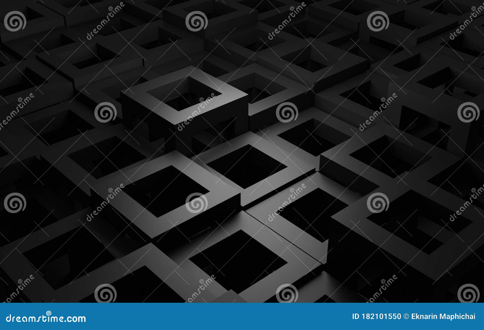 Black Square Shape in Dark Scene Stock Illustration - Illustration of ...