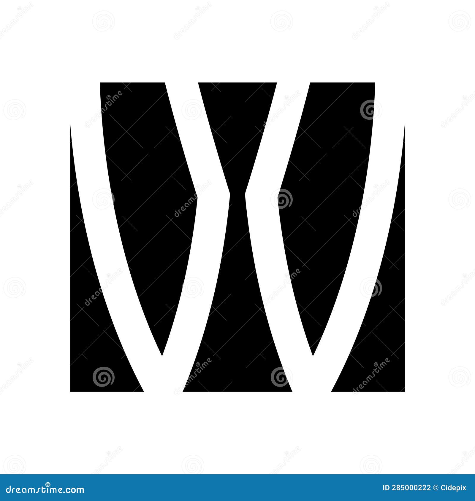 Black Square Shaped Letter W Icon Stock Vector - Illustration of style ...