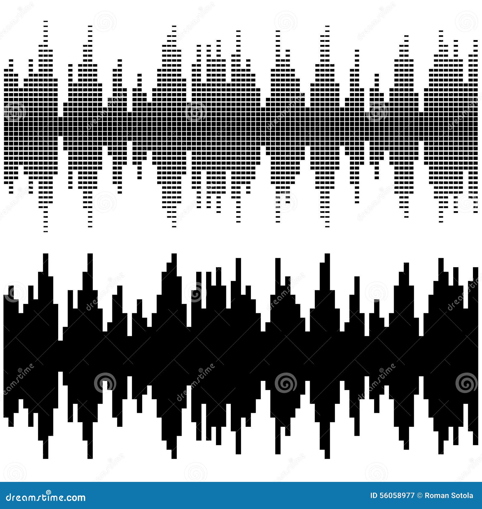Black Square Sound Wave Patterns Cartoon Vector | CartoonDealer.com ...