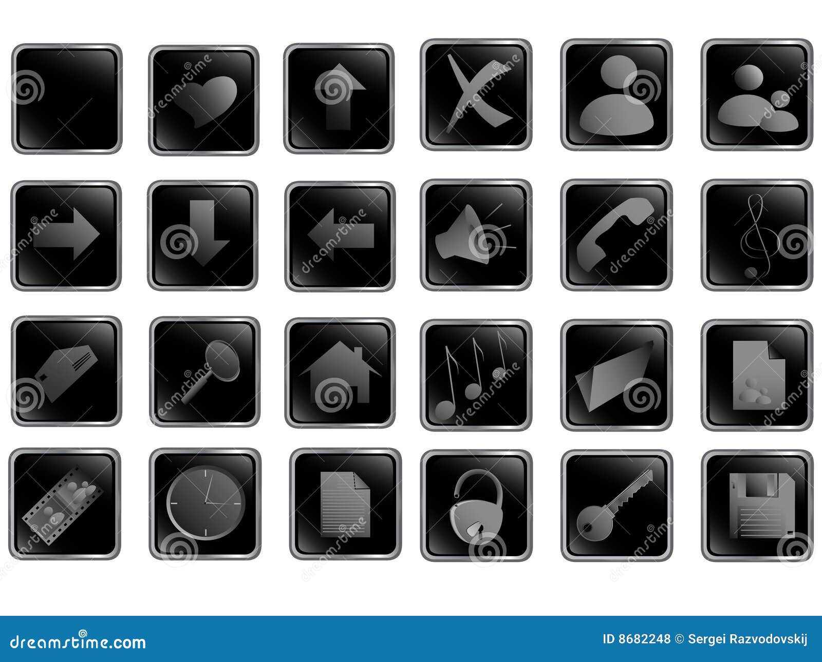 Black Square Web Buttons Set Stock Vector - Illustration of favorites ... Black Square Web Buttons Set Stock Vector - Illustration of favorites ...