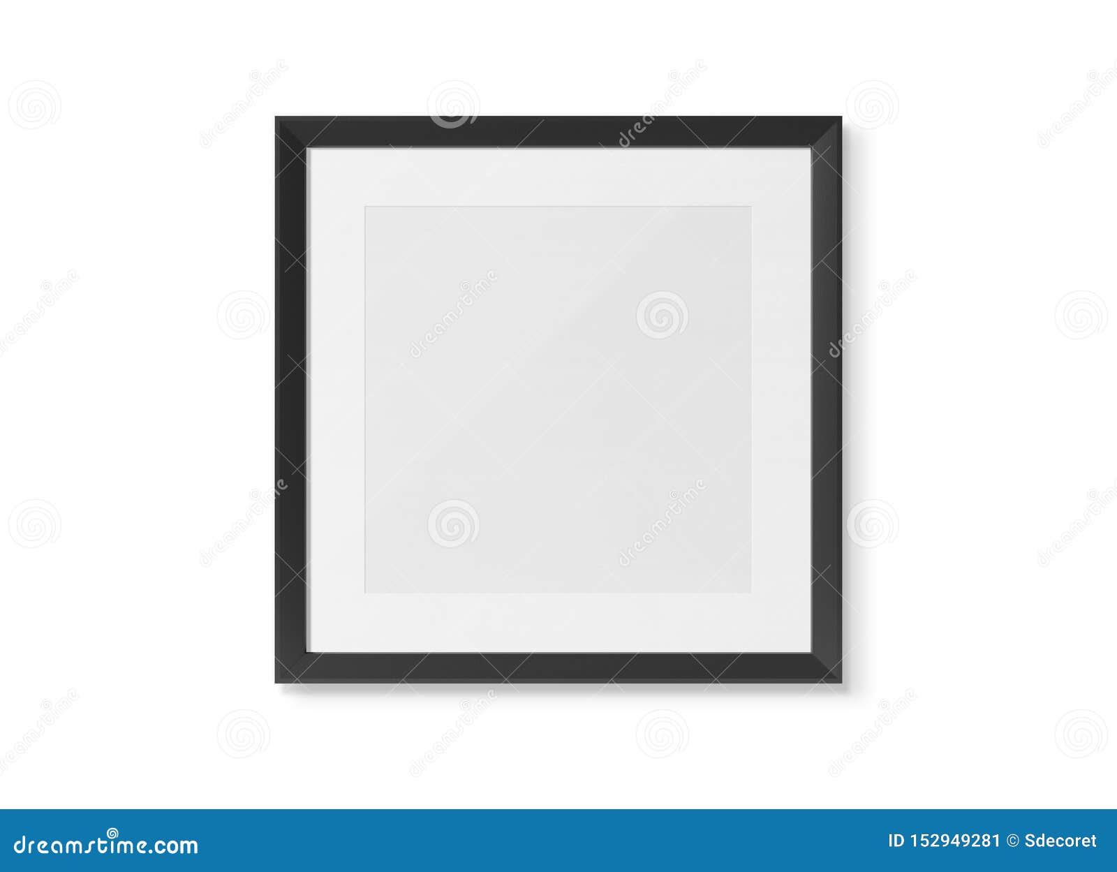 Black Squared Wooden Frame on Wall Background 3D Rendering Stock ...