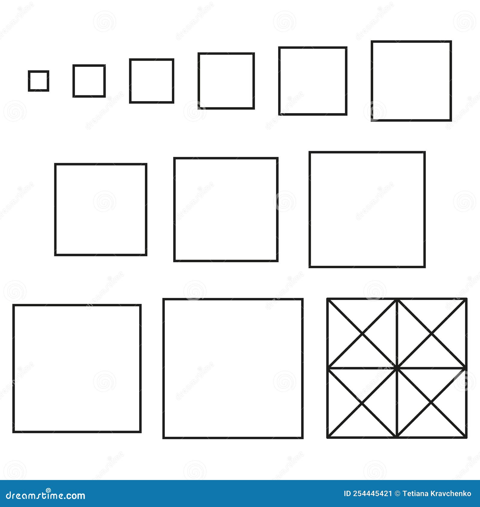 Black Squares Lines. Design Element. Vector Illustration. Stock Image ...