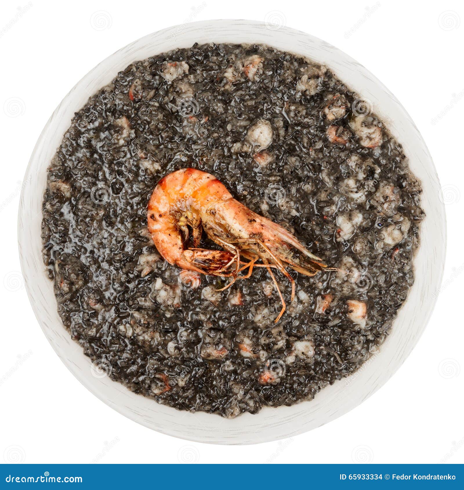 Black Squid Ink Risotto Isolated on White Stock Photo - Image of fine ...