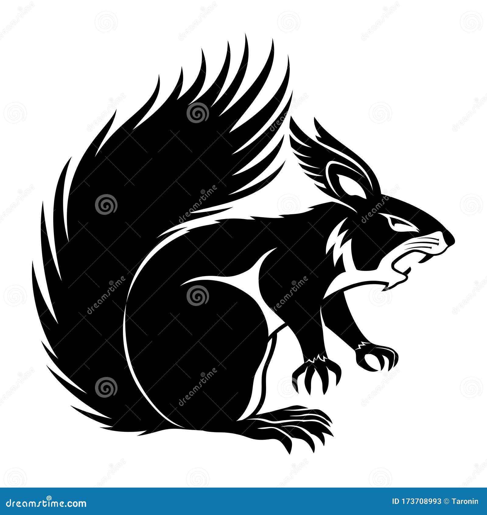 Black Squirrel Vector Logo: Sketchfab-inspired Icon On White Background ...