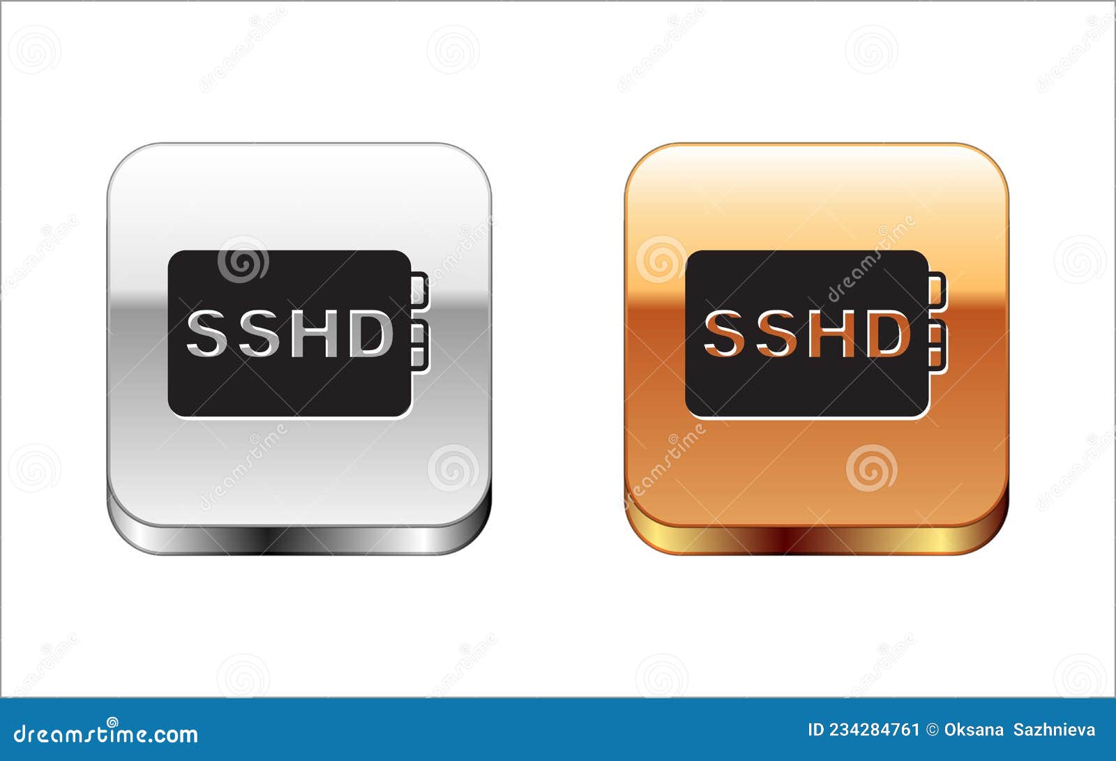 Black SSHD Card Icon Isolated on White Background. Solid State Drive ...