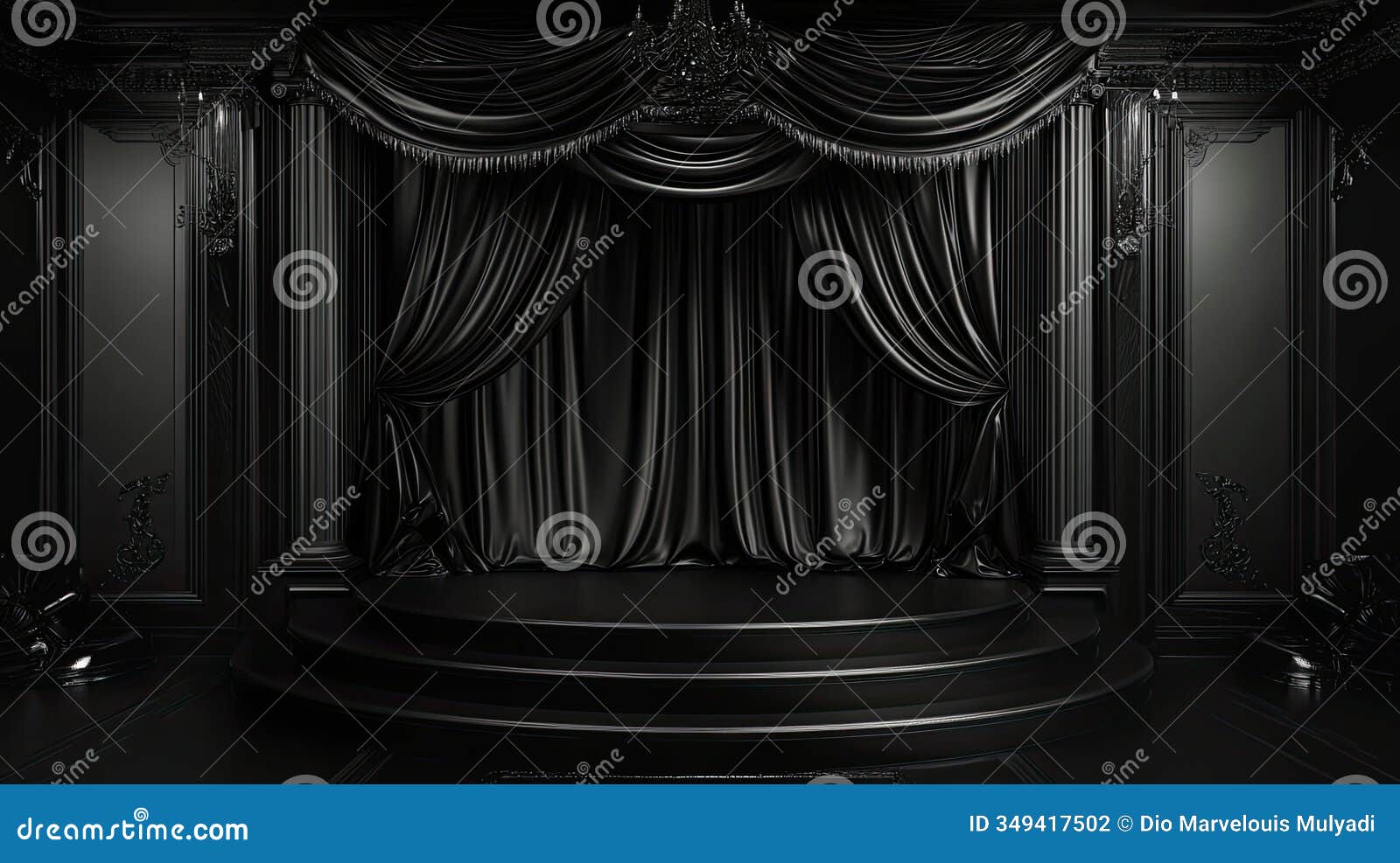 Elegant Theater Building Surrounded By Colorful Foliage Scenic Sunset ...