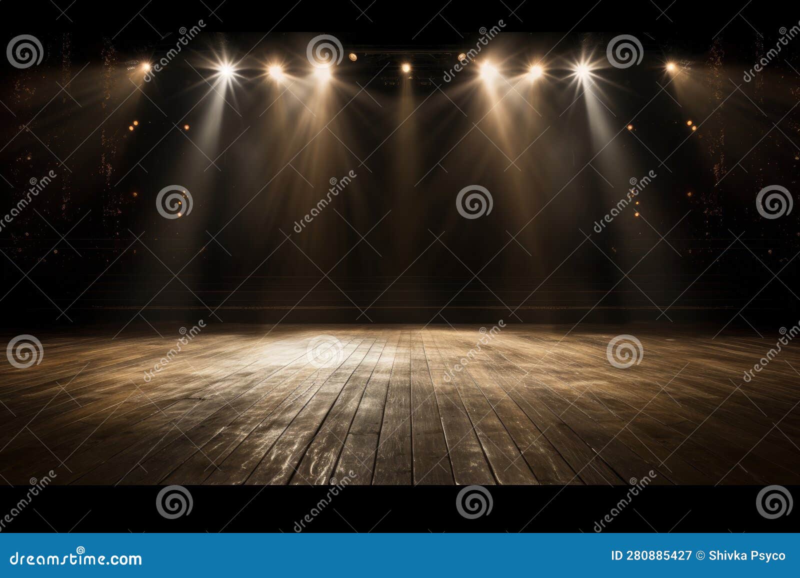 A Black Stage with Spotlight Generative AI Stock Illustration ...