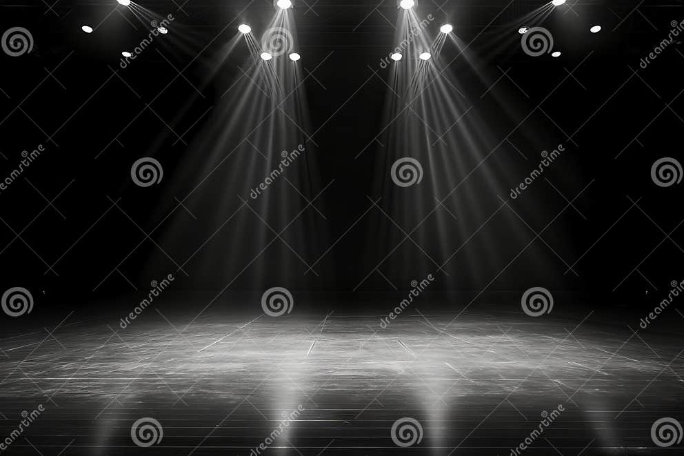 A Black Stage with Spotlight Generative AI Stock Illustration ...