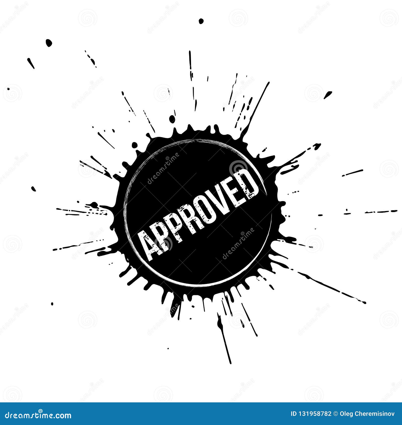 Black Stamp with Approved Sign. Vector Design Element. Stock Vector ...