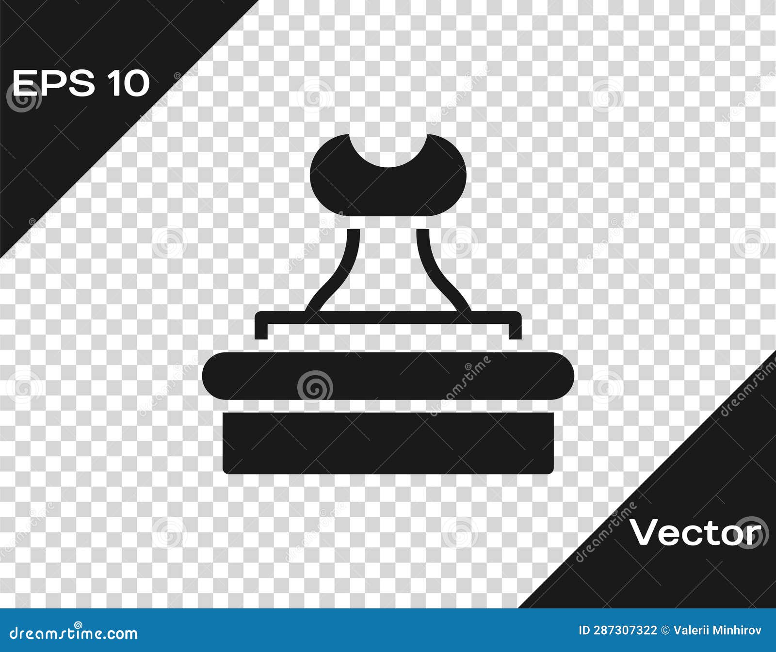 Black Stamp Icon Isolated on Transparent Background. Vector Stock ...