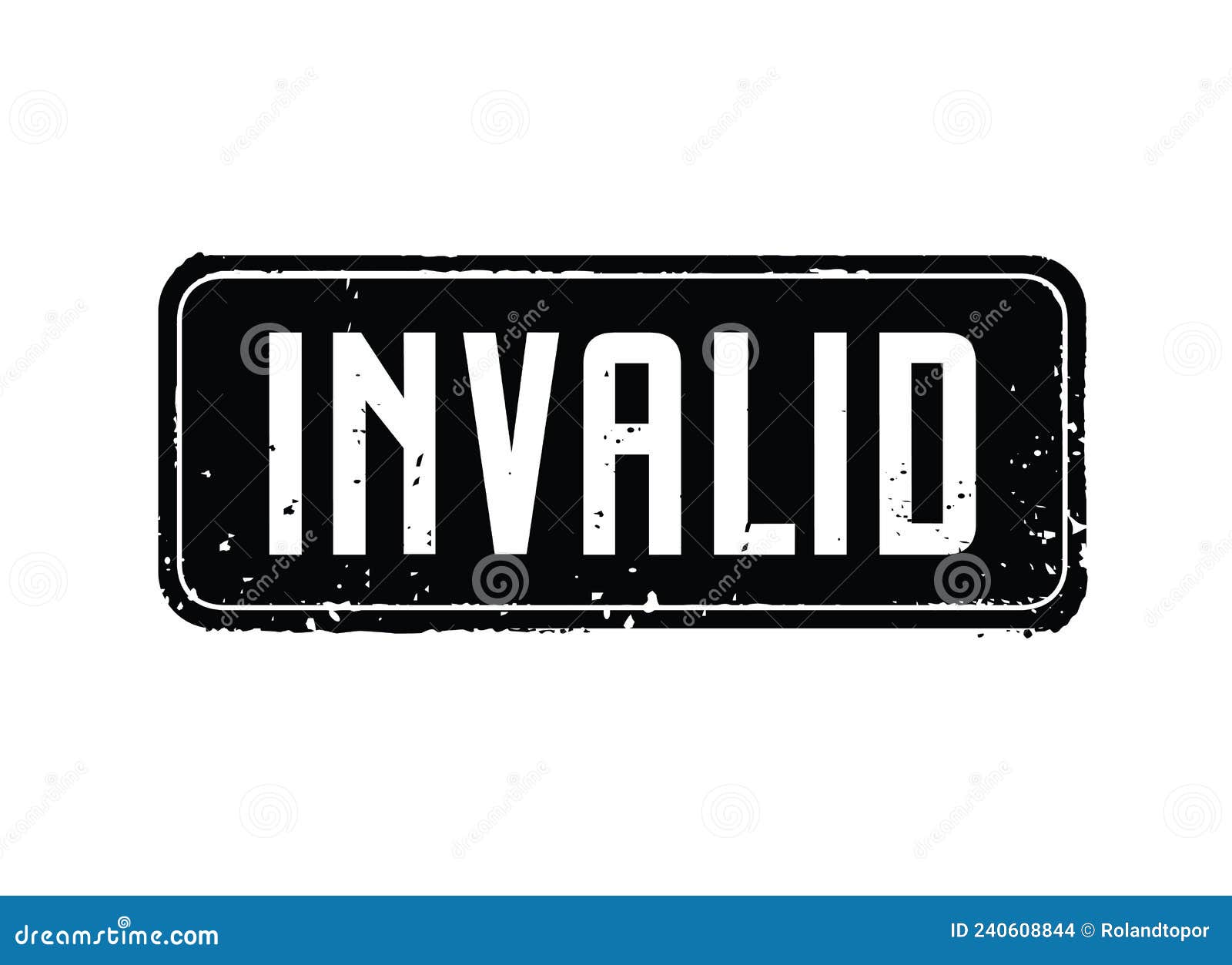 Black Stamp and Text INVALID. Vector Illustration Stock Vector ...