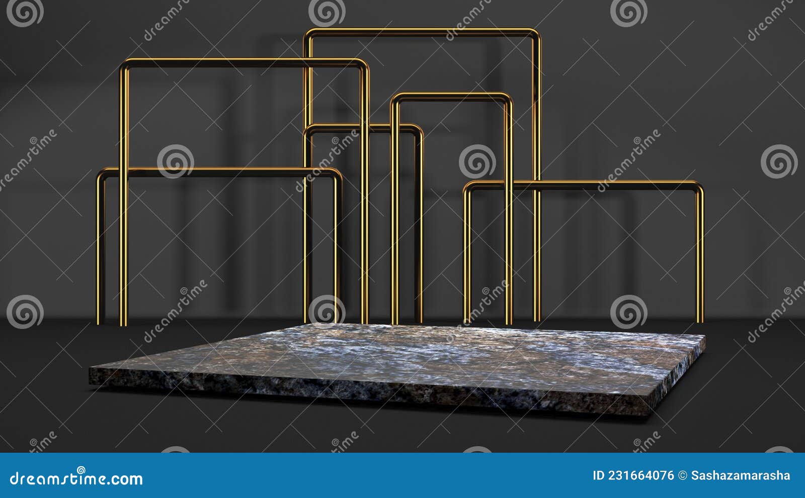 Black Stand Podium on Dark Background. Realistic Dark Platform Stock ...