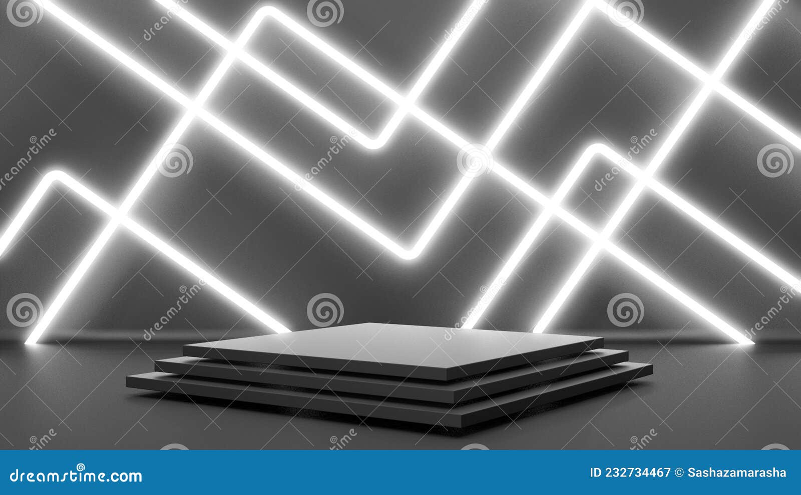 Black Stand Podium on Dark Background. Realistic Dark Platform Stock ...