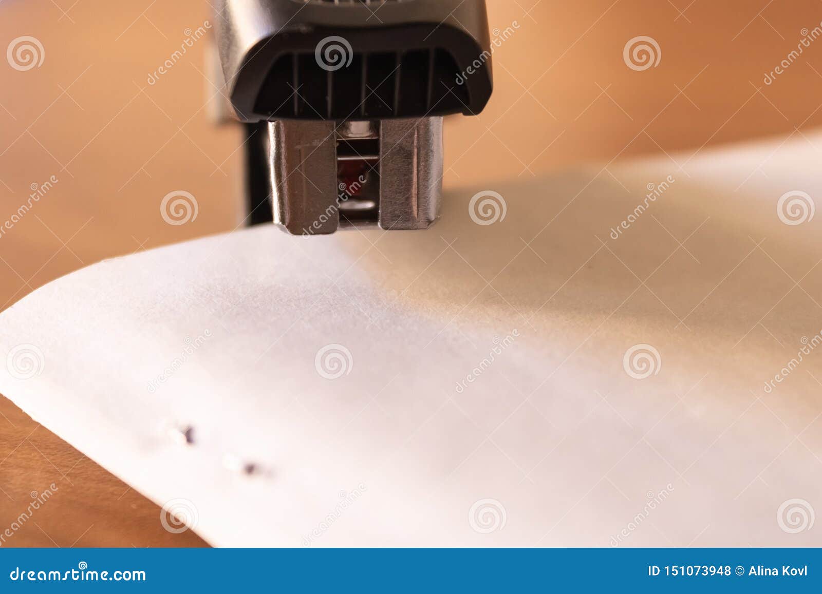 Black Stapler Piercing Papers Closeup - Image Stock Photo - Image of ...