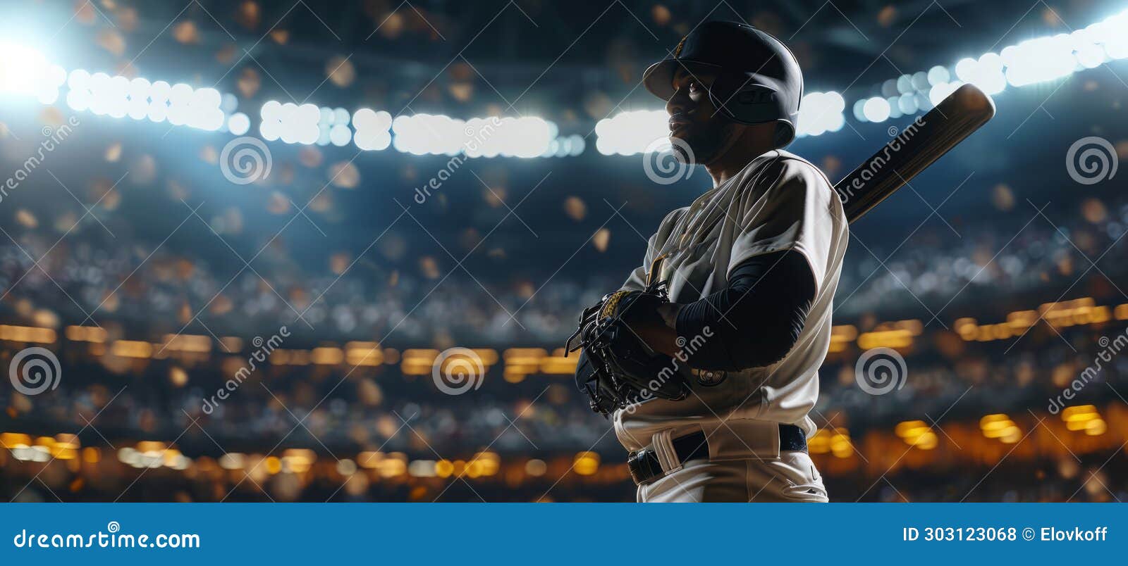 Black Star Athlete Pitcher Standing with the Bat in the Middle of the ...