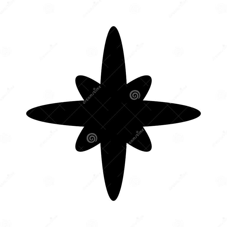 Black Star Blinking Spark Element Stock Illustration - Illustration of ...