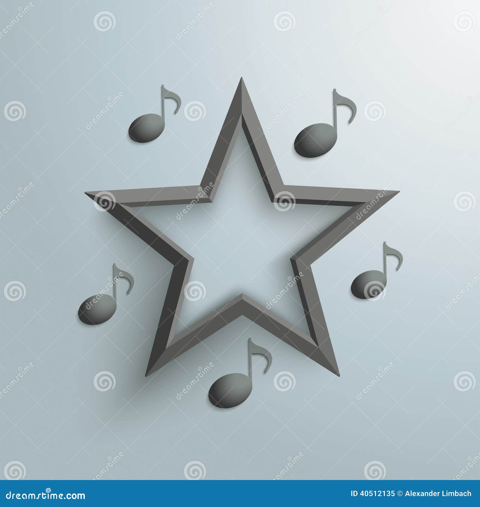 Black Star Music Notes stock vector. Illustration of advertise - 40512135