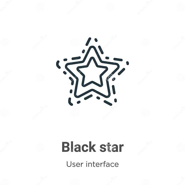 Black Star Outline Vector Icon. Thin Line Black Black Star Icon, Flat ...