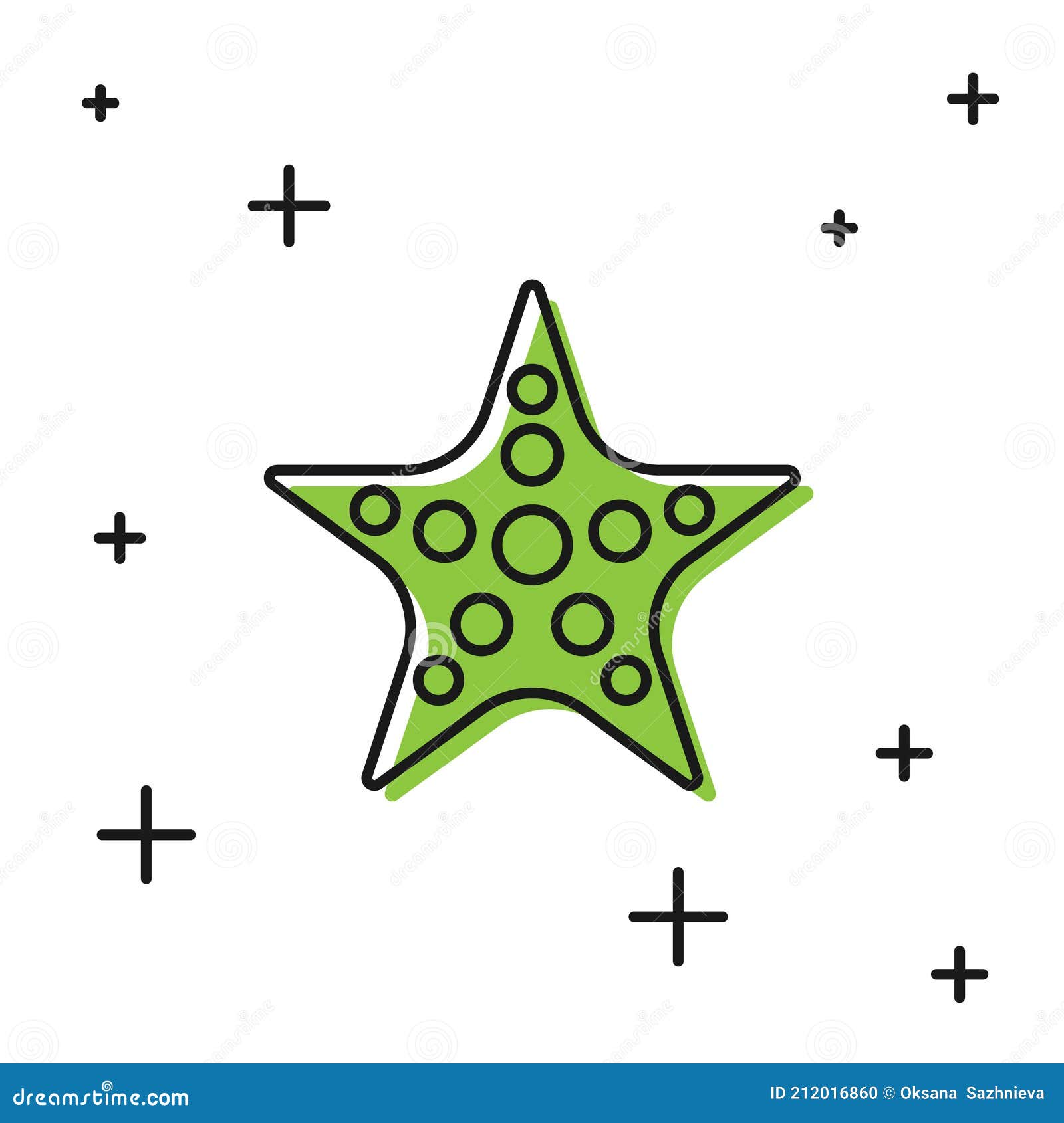 Black Starfish Icon Isolated on White Background. Vector Stock Vector ...