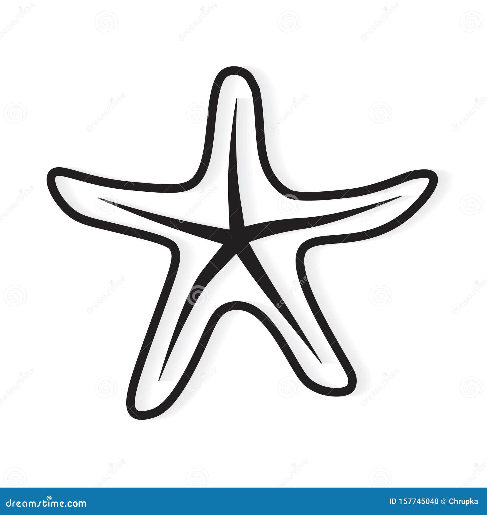 Black starfish icon stock vector. Illustration of paradise - 157745040