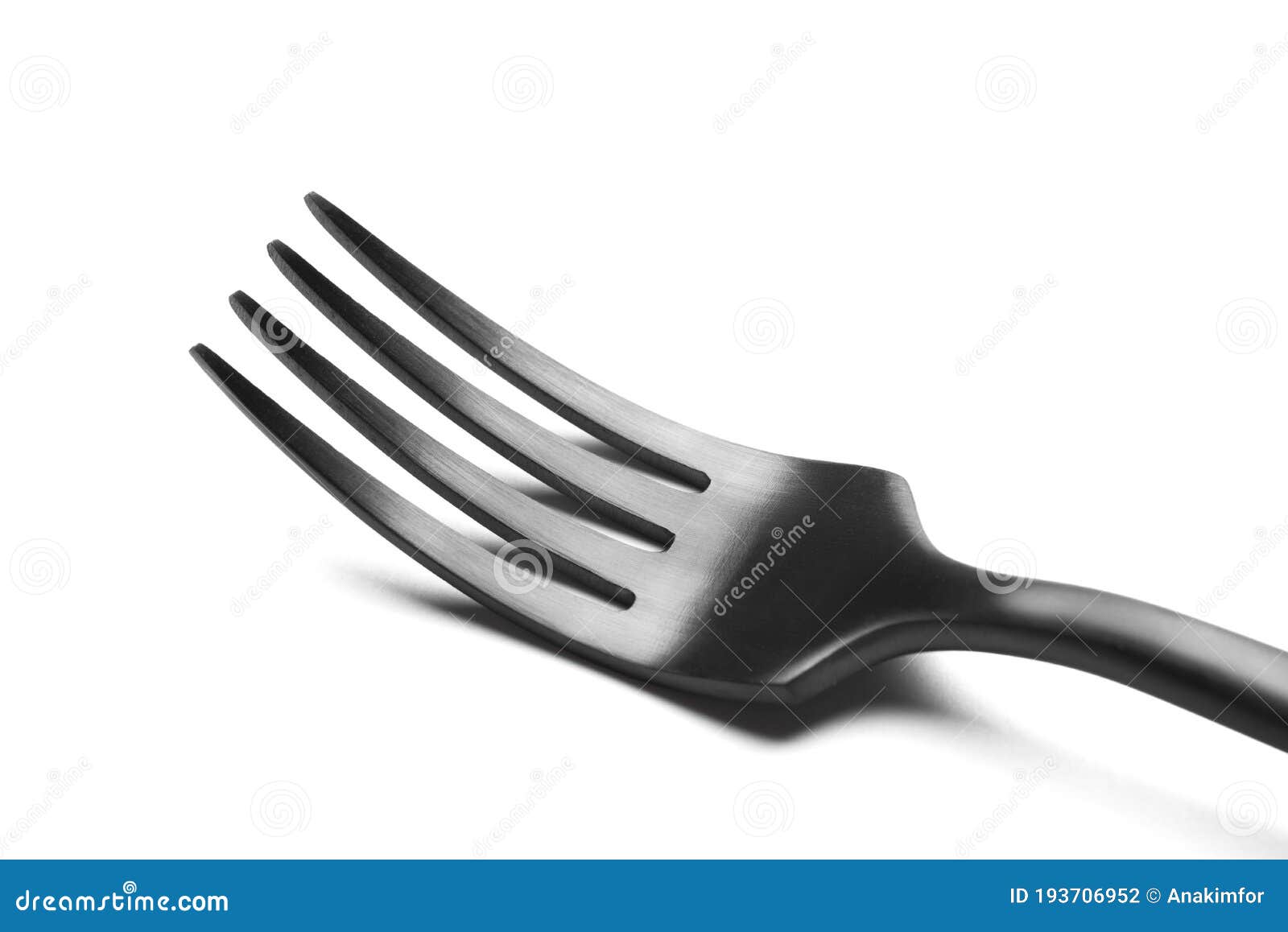 Black Steel Fork Isolated on a White Background. Stock Photo - Image of ...
