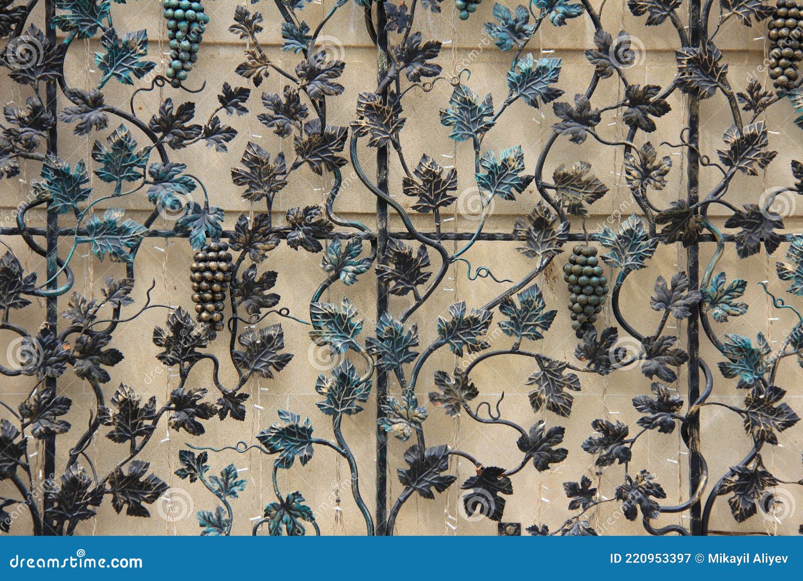 Beautiful Steel Gate in the Form of a Grapevine. Stock Image - Image of ...