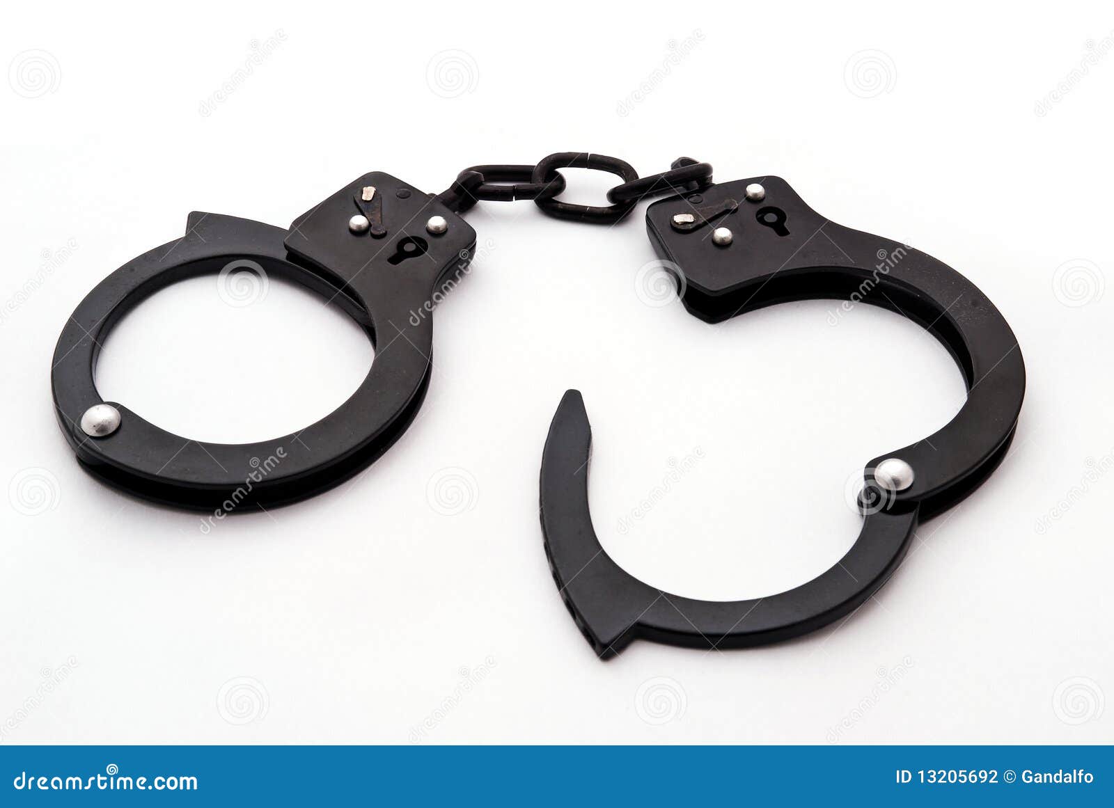 Black steel handcuffs stock photo. Image of security - 13205692