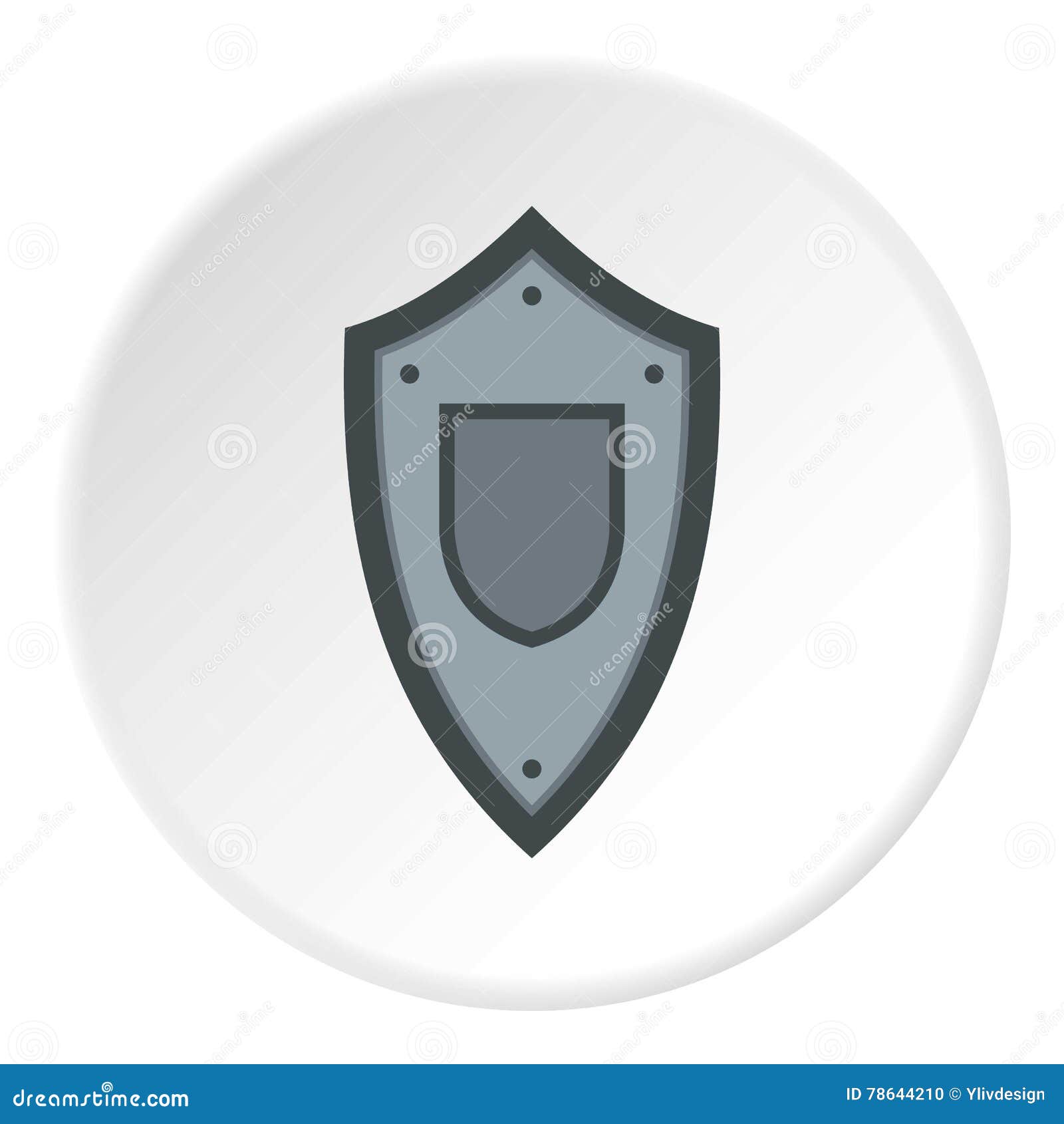 Black Steel Shield Icon, Flat Style Stock Vector - Illustration of ...
