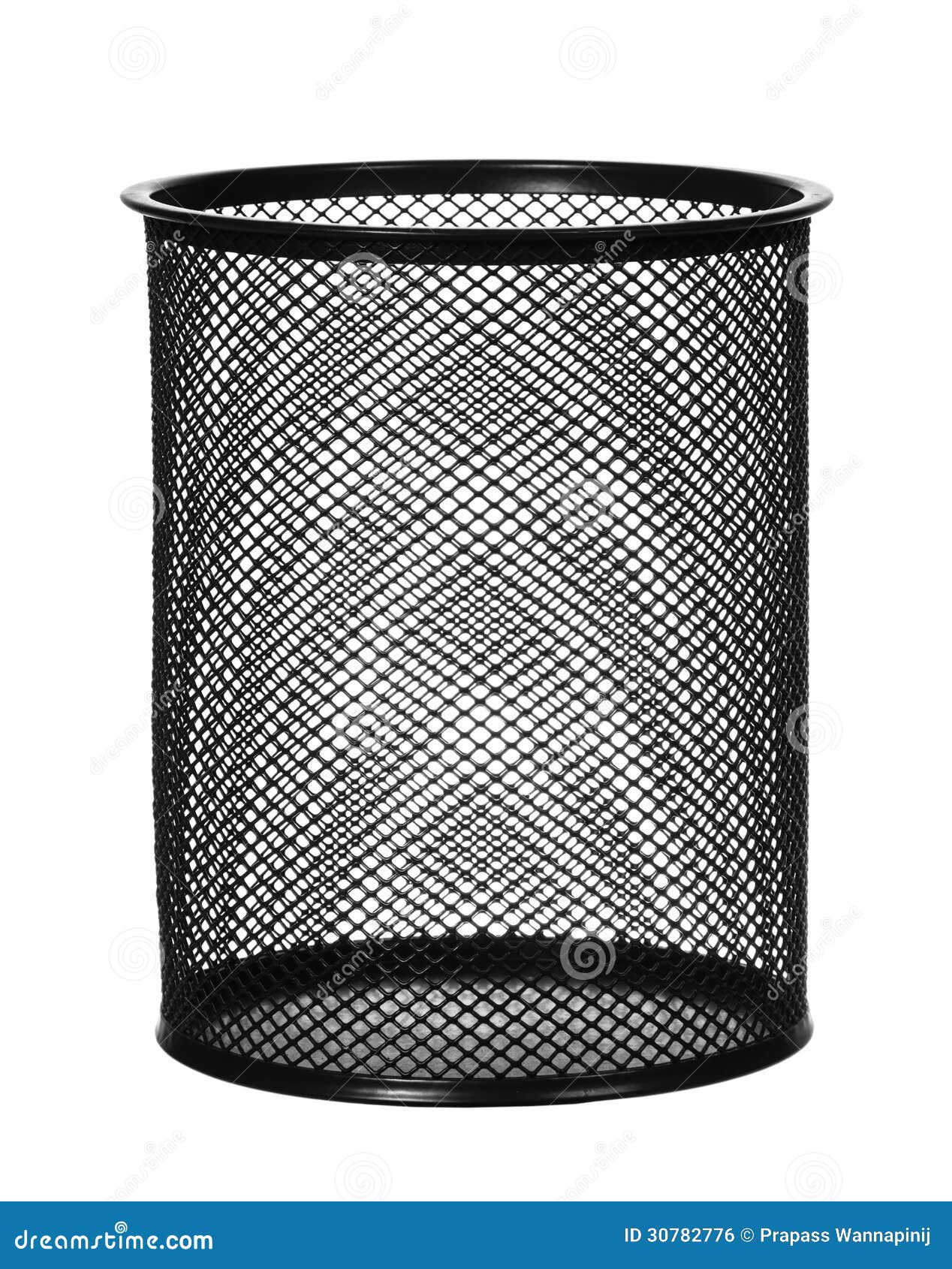 Black Steel Waste Bin Isolated Stock Photo - Image of junk, recycling ...