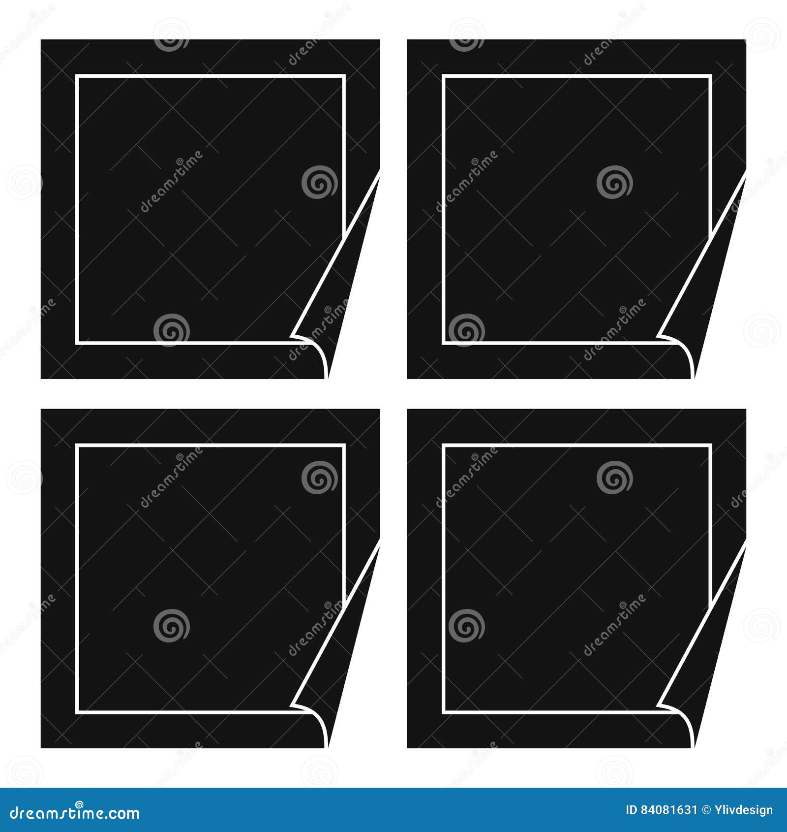 Black Stickers Icon, Simple Style Stock Vector - Illustration of decor ...