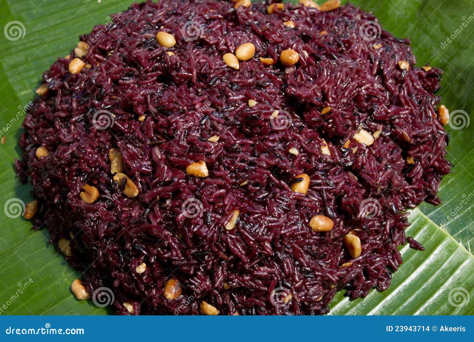 Black Sticky Rice Pudding With Taro And Coconut Milk At Top View - Thai ...
