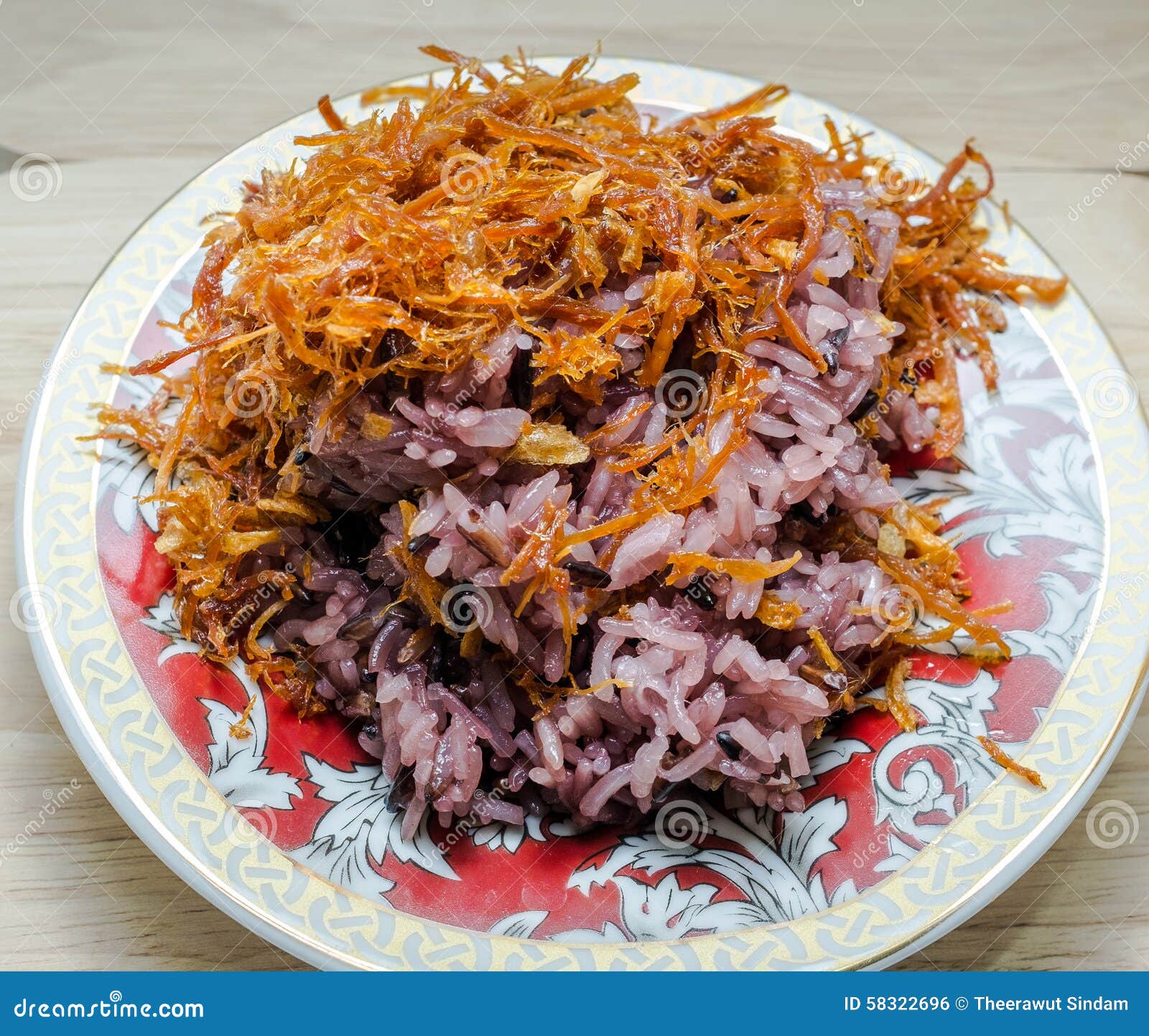 Black sticky rice in disk stock photo. Image of steamed - 58322696