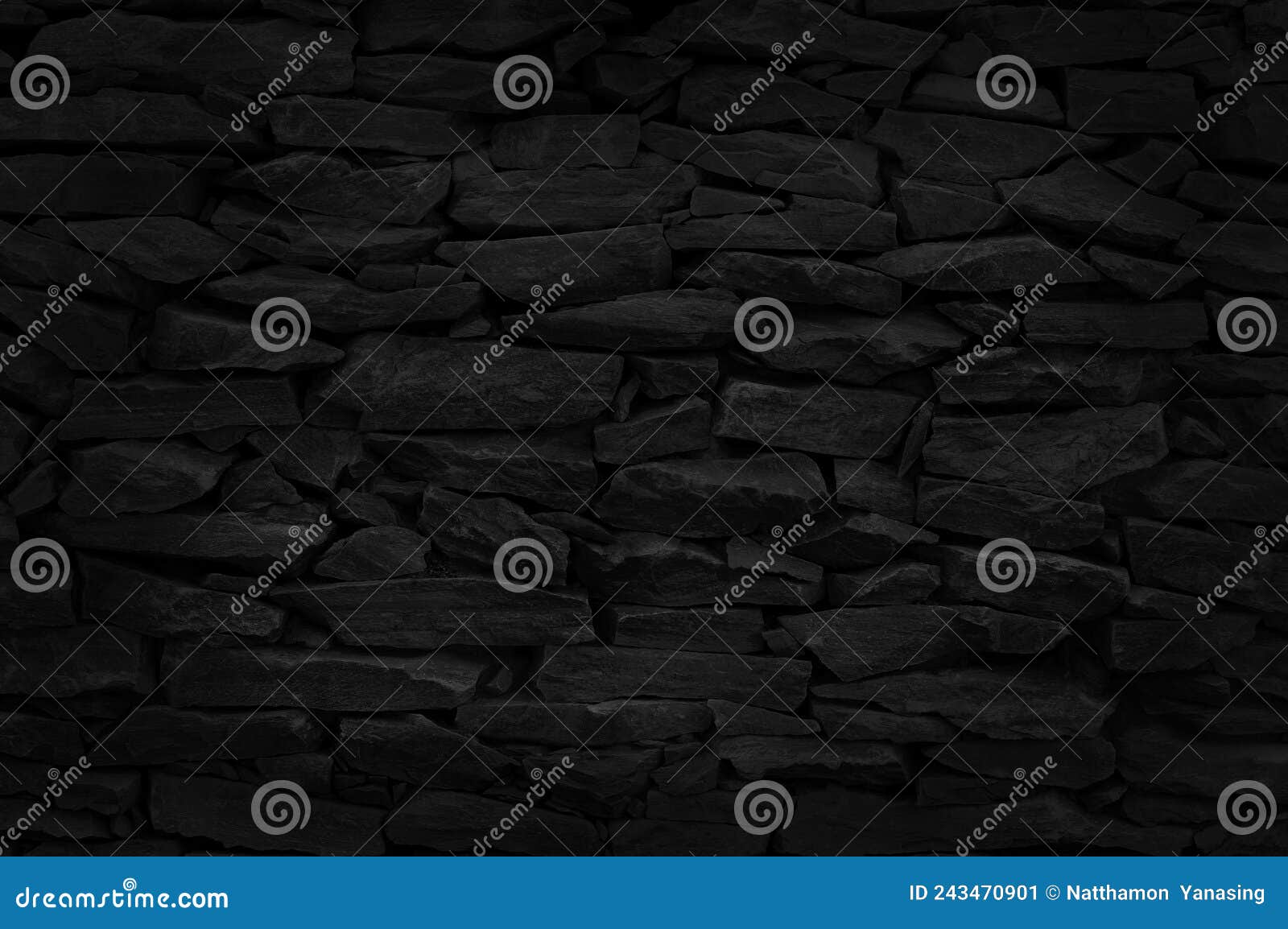 Black Stone Brick Wall Texture in Natural Pattern for Background and ...
