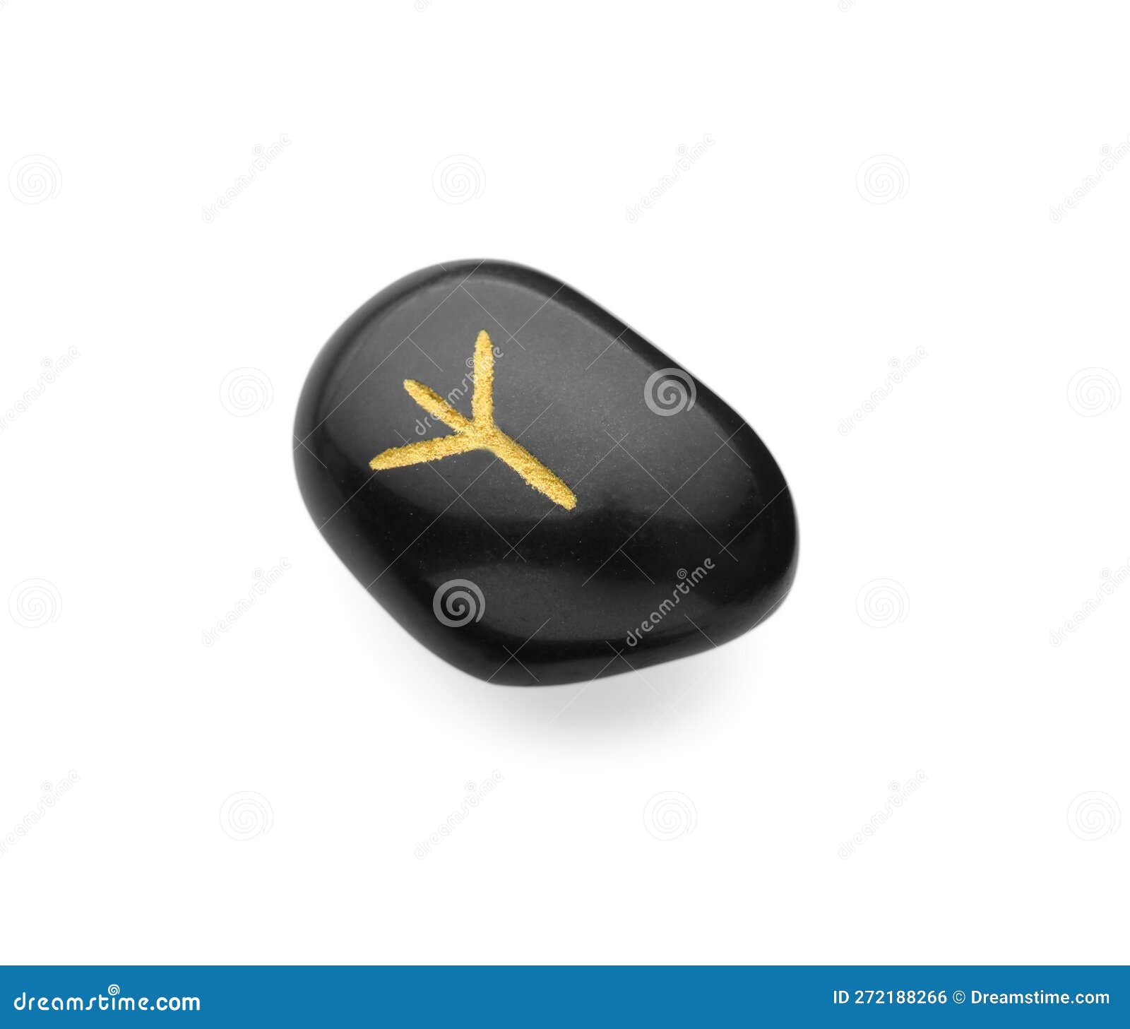 Black Stone Rune Algiz Isolated on White Stock Photo - Image of ...