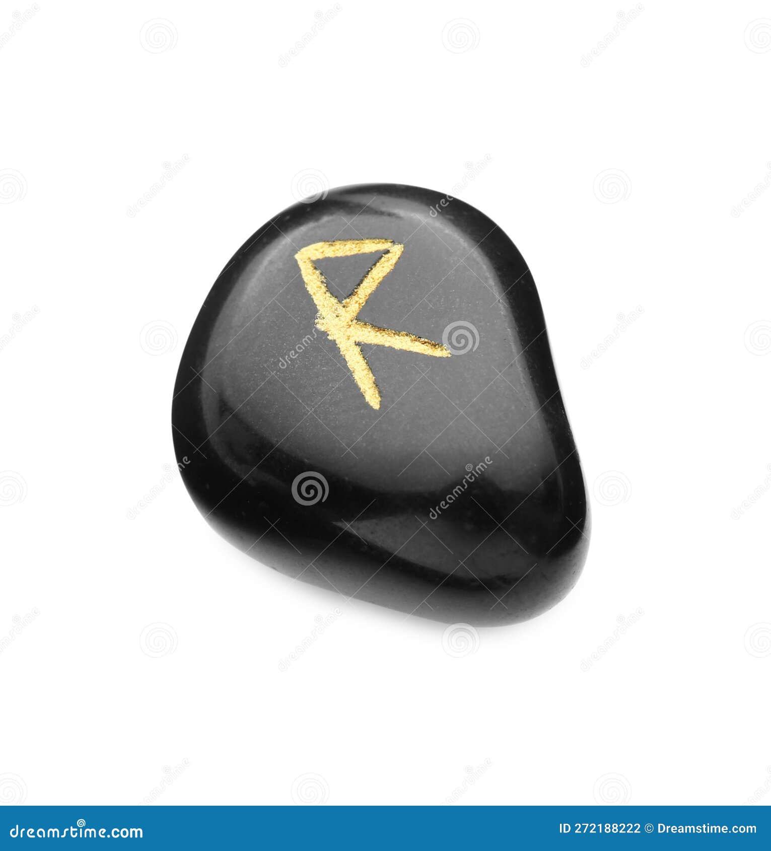 Black Stone Rune Raido Isolated on White Stock Photo - Image of ...