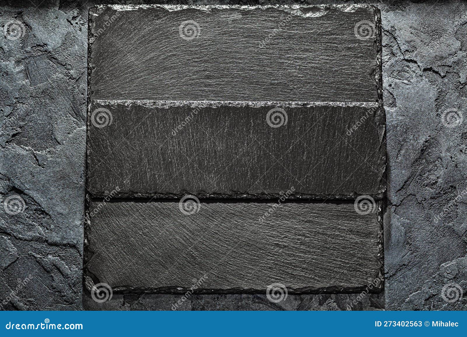 Black Stone Slate Plates on Dark Background Mockup for Your Menu Stock ...