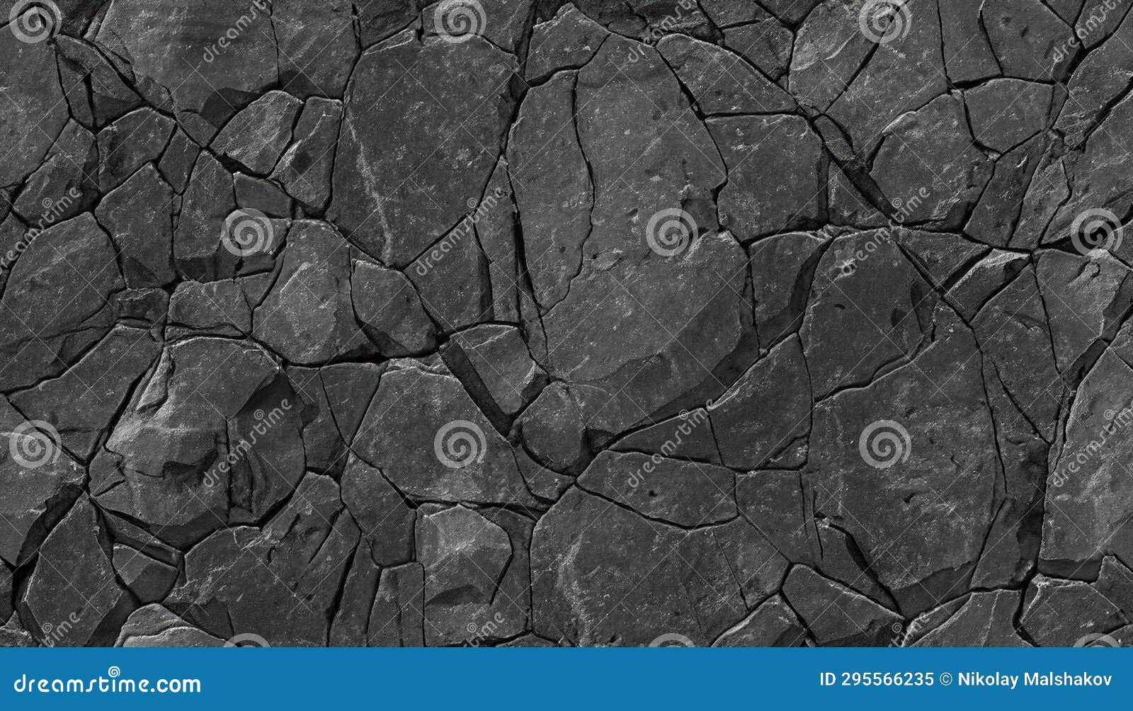 Black Stone Texture. Cracked Rock Texture. Stock Image - Image of grey ...