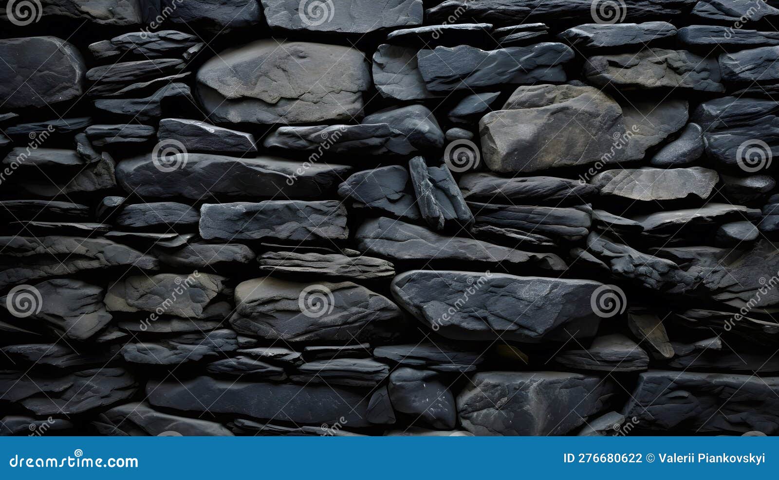 Black Stone Wall Background or Texture, Fullscreen Stock Illustration ...